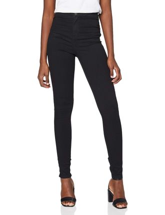 Noisy May Noisy may Damen Nmella Super Hw Gu304 Noos Jeans, Schwarz, XS / 34L EU