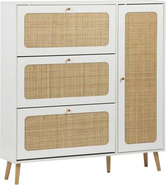 Sweeek Sweeek - Schuhschrank mit Rohrgeflecht und 3 Klapptüren