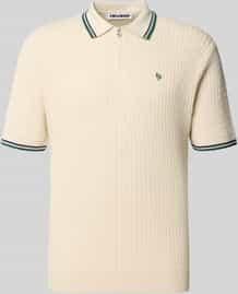 Review Slim Fit Poloshirt in Strick-Optik