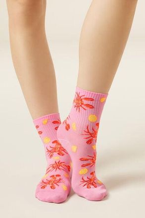 Calzedonia Socken Mit Food-motiven Rosa