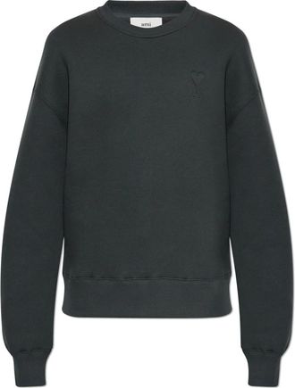 Ami unisex, Sweatshirts et sweats &agrave; capuche, Gris, Taille: S SweaT-shirt avec logo