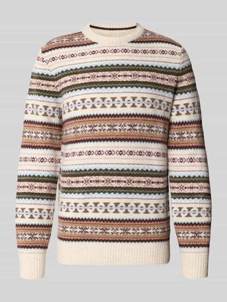 Mc Neal Slim Fit Strickpullover aus Baumwoll-Mix mit Rundhalsausschnitt