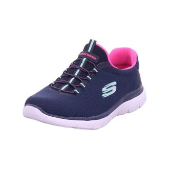 Skechers Damen Summits Sneaker, Navy Turquoise, 37.5 EU Weit