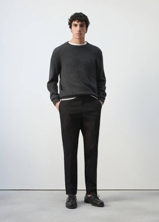 Mango Pantalon Dublino chino slim-fit noir - Homme - 38 - MANGO MAN