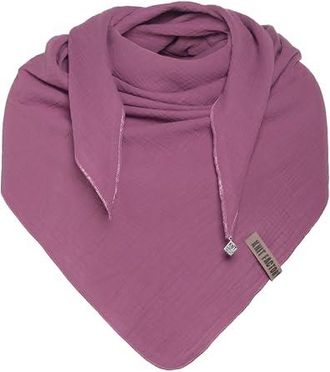 Knit Factory Liv Ch&acirc;le - Foulard femme - &Eacute;charpe femme - Foulard triangle en mousseline - Pour le printemps et l&eacute;t&eacute; - 100% Coton biologique - Violet - 190x85 cm