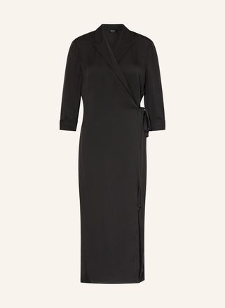 Theory Wickelkleid Aus Seide Mit 3/4-Arm schwarz