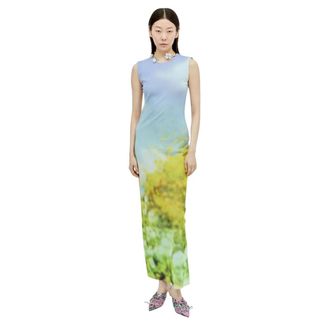 Acne Studios Maxikleid mit Grafischem Print und Raw Hem - - Dresses - Damen - Mehrfarbig - XS