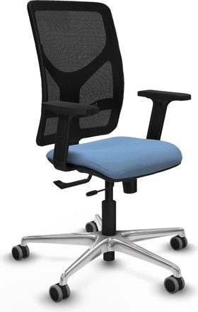 Piqueras y Crespo Drehstuhl mit Armlehnen, h&ouml;henverstellbare Lendenwirbelst&uuml;tze, ausgestattet mit Syncro/Traslack und Schneideschaum, mit Rollen 65 mm, Parkett, Schwarz