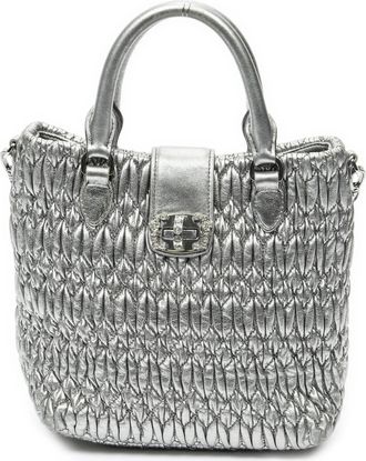 Miu Miu Crossbody Bags - Small Turn Lock Crystal Tote - Gr. unisize - in Silber - f&uuml;r Damen
