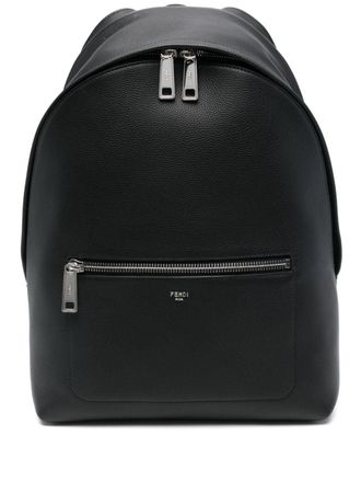Fendi sac &agrave; dos en cuir - Noir