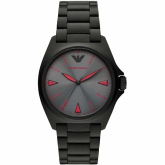Emporio Armani Herrenuhr Quartz Silber Schwarz