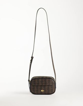 Lacoste Reporter-Tasche mit Mono-Logo-Print in Braun