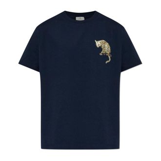 Etro Logo T-Shirt - - Tops - Herren - Blau - M