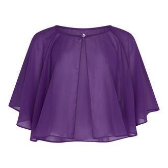 Bolerose weich Hochzeit Umh&auml;ngetuch Abend Durchsichtiges Chiffon &Uuml;berwurf Umhang Schultertuch (Indigo, Einheitsgr&ouml;&szlig;e)