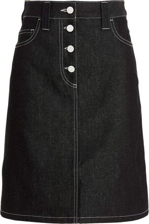 Sunnei jupe en jean à coupe mi-longue - Noir