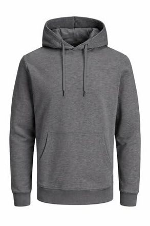 Jack & Jones Jjebasic Sweat Hood Noos Capuche, M&eacute;lange de Gris Moyen, L Homme