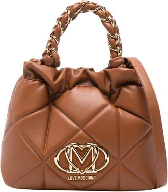 Love Moschino Femme, Sacs, Brun, Taille: ONE Size Quilted Bucket Bag