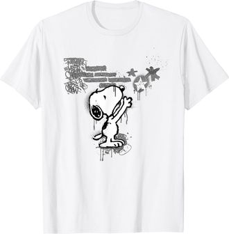 Peanuts Graffiti Snoopy Schablone Star Street Art Urban Retro T-Shirt