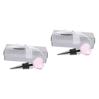 Pretyzoom 2St Weinverschluss aus Kristall in Herzform Weinsparverschluss Herz Weinflaschenverschluss Stopper hochzeitsdeko hochzeitsdeco Weinstopfen aus Kristal