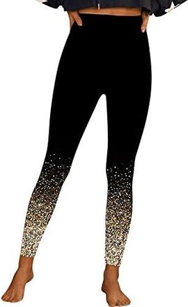 Generic Legging de sport taille haute pour femme - Pantalon long imprimé - Pantalon de yoga et dentraînement, jaune, XXL