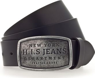 H.I.S 40mm Leather Belt W95 Black