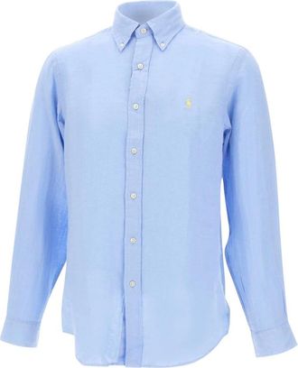 Polo Ralph Lauren Homme, Chemises, Bleu, Taille: L Linen Shirt