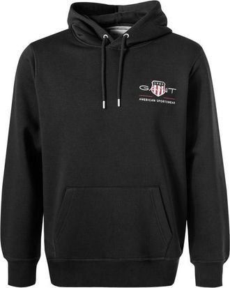 GANT Herren Hoodie schwarz Baumwolle unifarben
