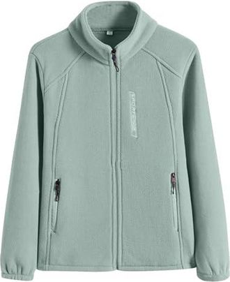 Generic Vestes en polaire pour femme - Manteau dhiver l&eacute;ger et chaud &agrave; manches longues - Fermeture &eacute;clair int&eacute;grale - Pull pelucheux &agrave; col montant avec poches