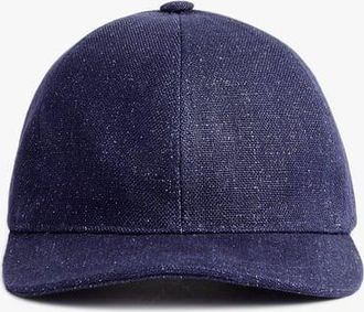 Au Printemps Paris Leinenkappe - blau