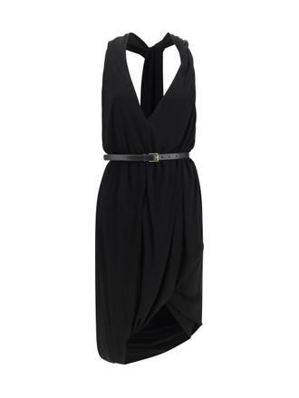 Loewe Draped Viscose Dress - Black