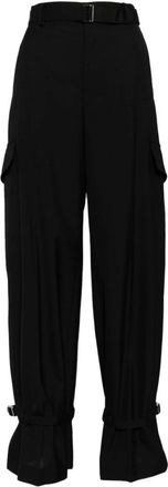sacai Femme, Pantalons, Noir, Taille: 42 FR Cargo Pant Wool Suiting