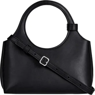 Courr&egrave;ges Womens Holy Day Mini Bag Black Calf Leather Handbags Hand