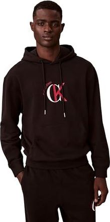 Calvin Klein Ls EU 350Terry Graphic Hoodie Lv04Re255G Sweatshirts, Black (Black), M Homme