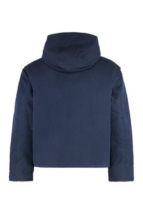 K-Way Mens Parka Guillermo With Hood Blue Cotton Parkas Coat