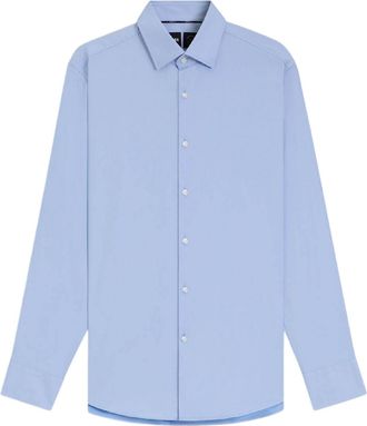 HUGO BOSS P-Hank Hemd f&uuml;r Herren, Kentkragen, Oxford-Stil (Pastellblau)