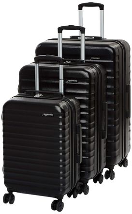 Amazon Basics Hartschalen - Kofferset - 3-teiliges Set (55, 68, 78 cm), Schwarz