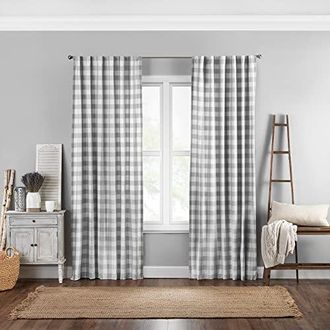 Elrene Home Fashions Farmhouse Living Fenstervorhang, kariert, 132 x 249 cm, Grau