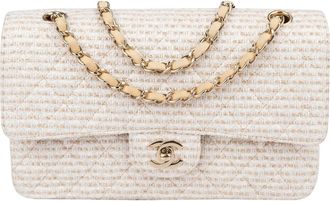 Chanel Crossbody Bags - Chanel Quilted Tweed 24K Gold Medium Double Flap C - Gr. unisize - in Bunt - f&uuml;r Damen
