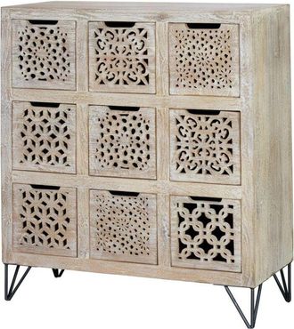 Décoration d'Autrefois Commode en manguier blanc vieilli