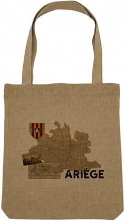 Fabulous Sac Shopping Tote Bag Aspect Lin - Ari&egrave;ge 09 Departement Foix Carte Ancienne Occitanie - Sac de Courses Toile Epaisse 360g Beige Naturel Cabas Port&eacute; E