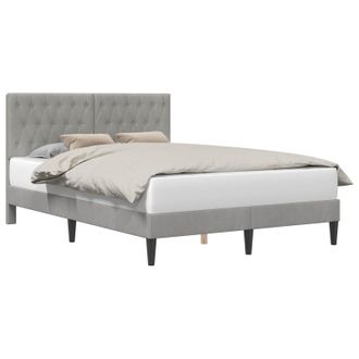 vidaXL Struttura Del Letto Grigio Chiaro 140 X 200 Cm Velluto Vidaxl