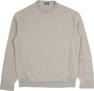 Ermenegildo Zegna Homme, Pulls, Beige, Taille: XL Pull Ras du Cou