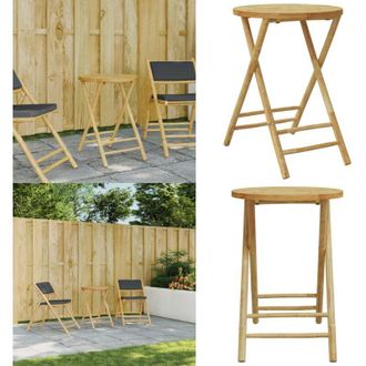 vidaXL Table de jardin pliable &Oslash;55x75 cm bambou - Table De Jardin Pliable - Table En Bambou - Mobilier De Jardin - Table Ext&eacute;rieure - Table Ronde - Home &
