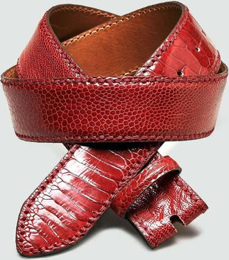 Reptiles House Reloader - Straußenleder gürtel - Rot