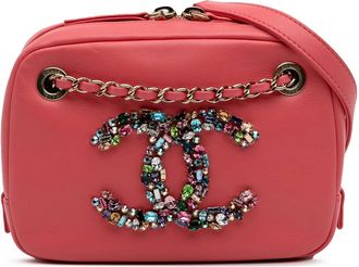 Chanel Hobo Bags - Lambskin Giant Crystal CC Camera Bag - Gr. unisize - in Gold - für Damen