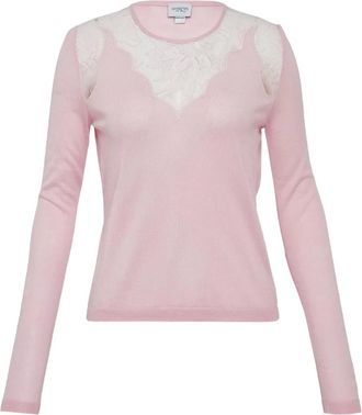 Giambattista Valli Pullover mit Spitzenbesatz - Rosa