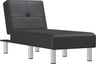 vidaXL Chaiselongue Schwarz Kunstleder - Vidaxl