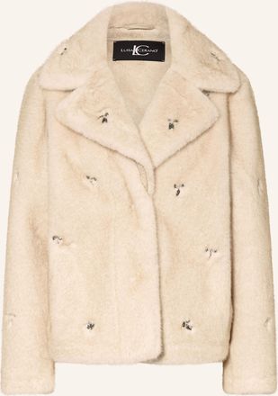 Luisa Cerano Luisa Cerano Kunstpelz-Jacke Mit Schmucksteinen weiss