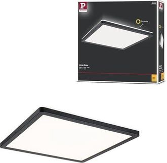Paulmann 71001 Atria Shine LED carr&eacute; 293 x 293 mm avec 1 panneau de plafond en plastique blanc chaud et noir de 16 W 3000 K, 293x293mm