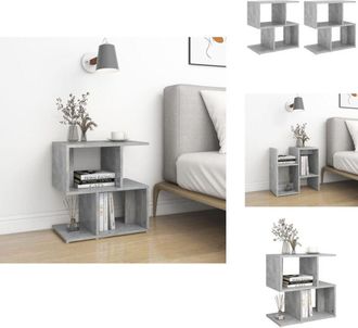vidaXL Tables de chevet 2pcs gris b&eacute;ton 50x30x51,5cm bois ding&eacute;nierie - Table De Chevet - Meuble De Chambre - Table Nuit - Mobilier Gris - Meubles Modernes